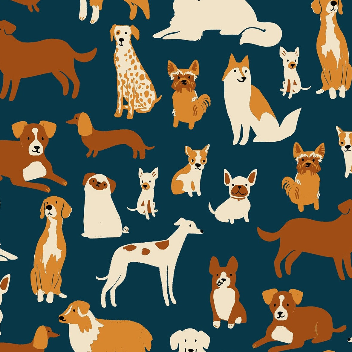 Dog Medley in Navy | Dog Park – Great Heron Thread Co.