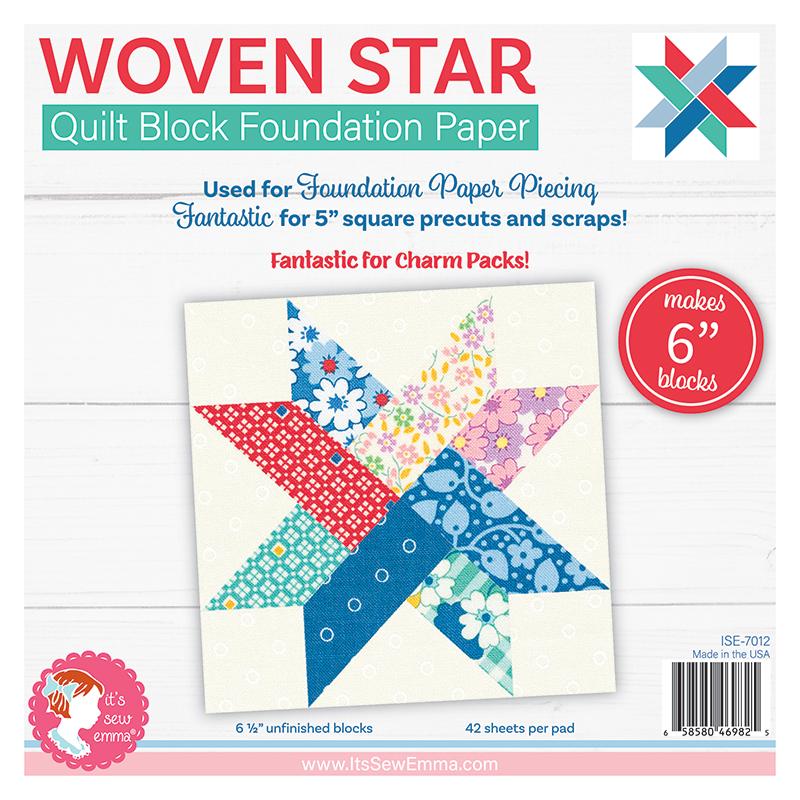 Woven Star Quilt Block | 6" Foundation Paper Pad – Great Heron Thread Co.